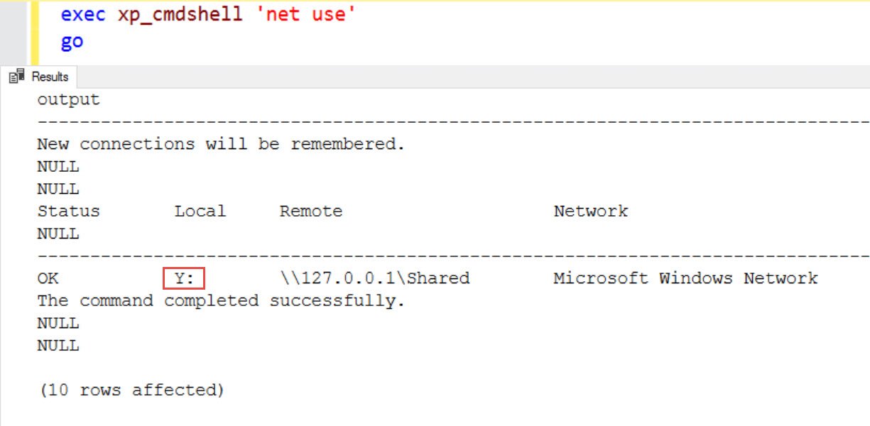 Sql Server Xp Cmdshell And Net Use Error The Local Device Name Is 36790