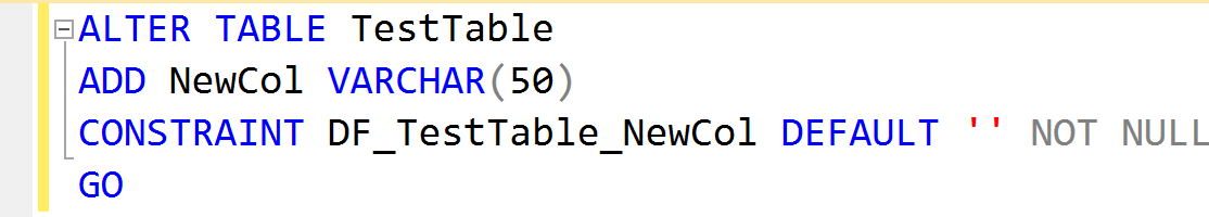 SQL SERVER Add Column With Default Column Constraint To Table 