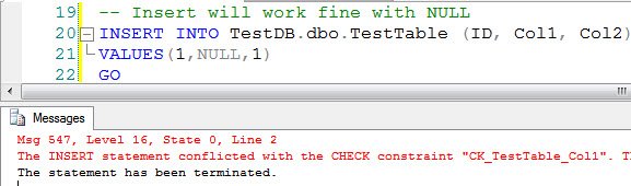 SQL SERVER Prevent Constraint To Allow NULL SQL Authority With 