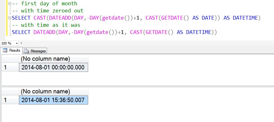 SQL SERVER Script To Find First Day Of Current Month SQL Authority 