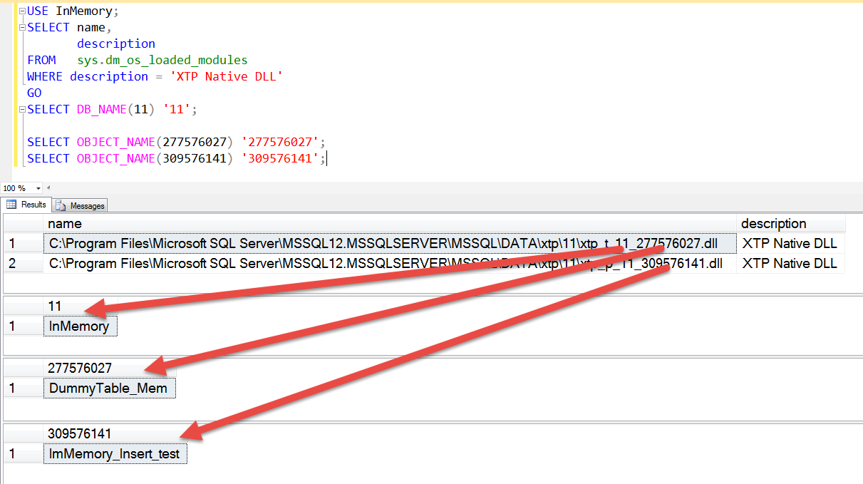 SQL SERVER Location Of Natively Compiled Stored Procedure And Naming