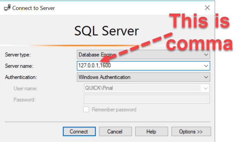 Sql Server Management Studio Connect To Remote Database Different Port 
