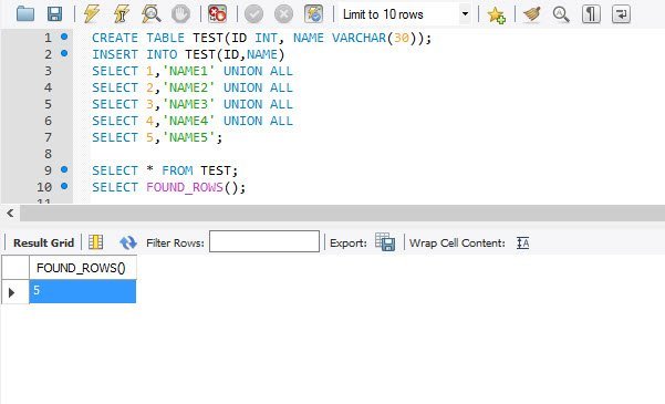 MySQL FOUND ROWS Function For Total Number Of Rows Affected SQL 