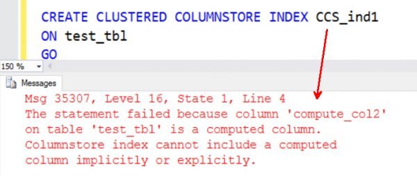 Sql Server Columnstore Index Cannot Be Created When Computed Columns Exist Sql Authority