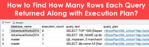 How To Find How Many Rows Each Query Returned Along With Execution Plan Interview Question Of