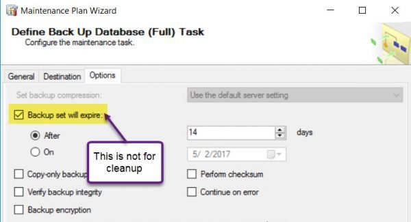 Sql Server Maintenance Plan Backup Files Not Getting Deleted Sql 5236
