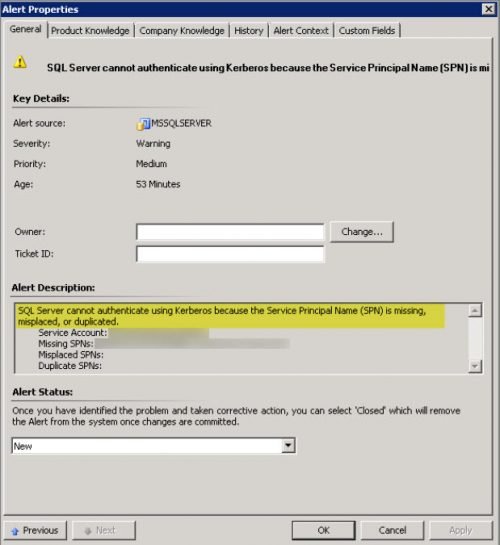 SCOM - Alert: SQL Server Cannot Authenticate Using Kerberos Because the ... SCOM - Alert: SQL Server Cannot Authenticate Using Kerberos Because the ...
