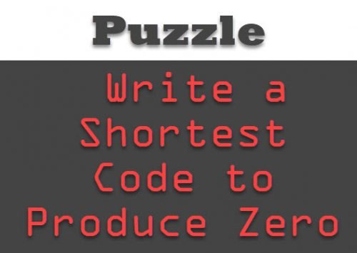 Sql Server Puzzle Write A Shortest Code To Produce Zero Sql 6995