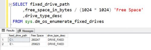 Sql Server New Dmv In Sql Server 2017 Sysdmosenumeratefixeddrives A Replacement Of Xp 