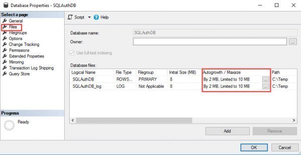 Sql Server Msg 1105 Could Not Allocate Space For Object Name In Database Db Because The 