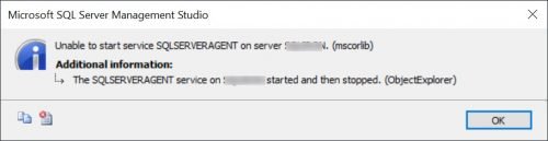 Sql Server Unable To Start Service Sqlserveragent On Server Mscorlib Sql Authority With