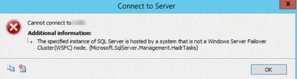 Sql Server Fix The Specified Instance Of Sql Server Is Hosted By A System That Is Not A