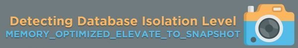 Sql Server Detecting Database Isolation Level Memoryoptimized Elevatetosnapshot Sql