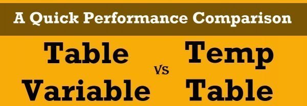 Sql Server Table Variables Or Temp Tables Performance Comparison Select Sql Authority