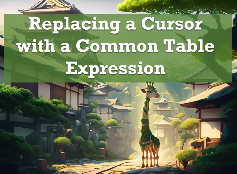 SQL SERVER Replacing A Cursor With A Common Table Expression SQL SQL SERVER Replacing A Cursor With A Common Table Expression SQL